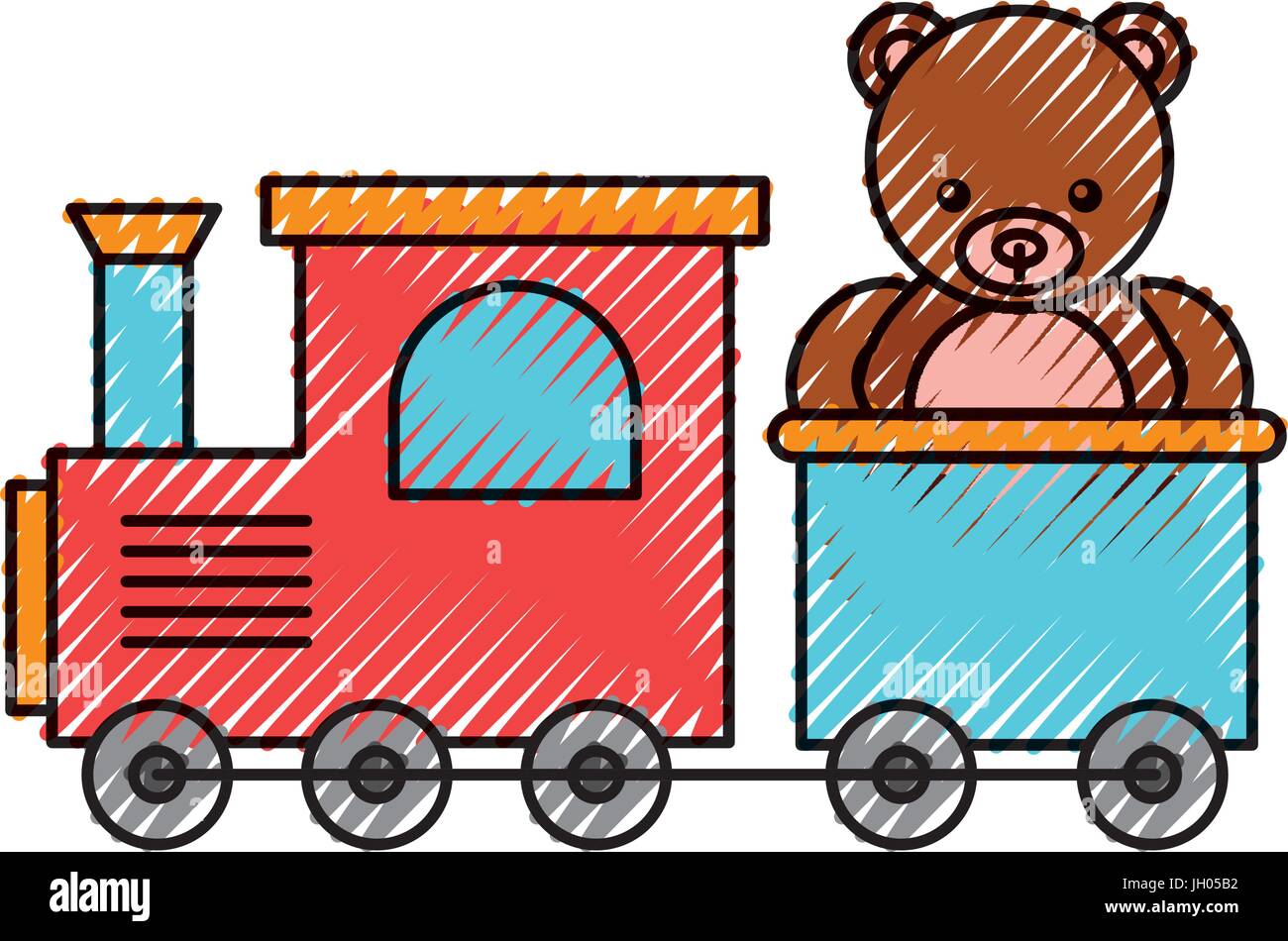 train toy with bear teddy Stock Vector Image & Art - Alamy