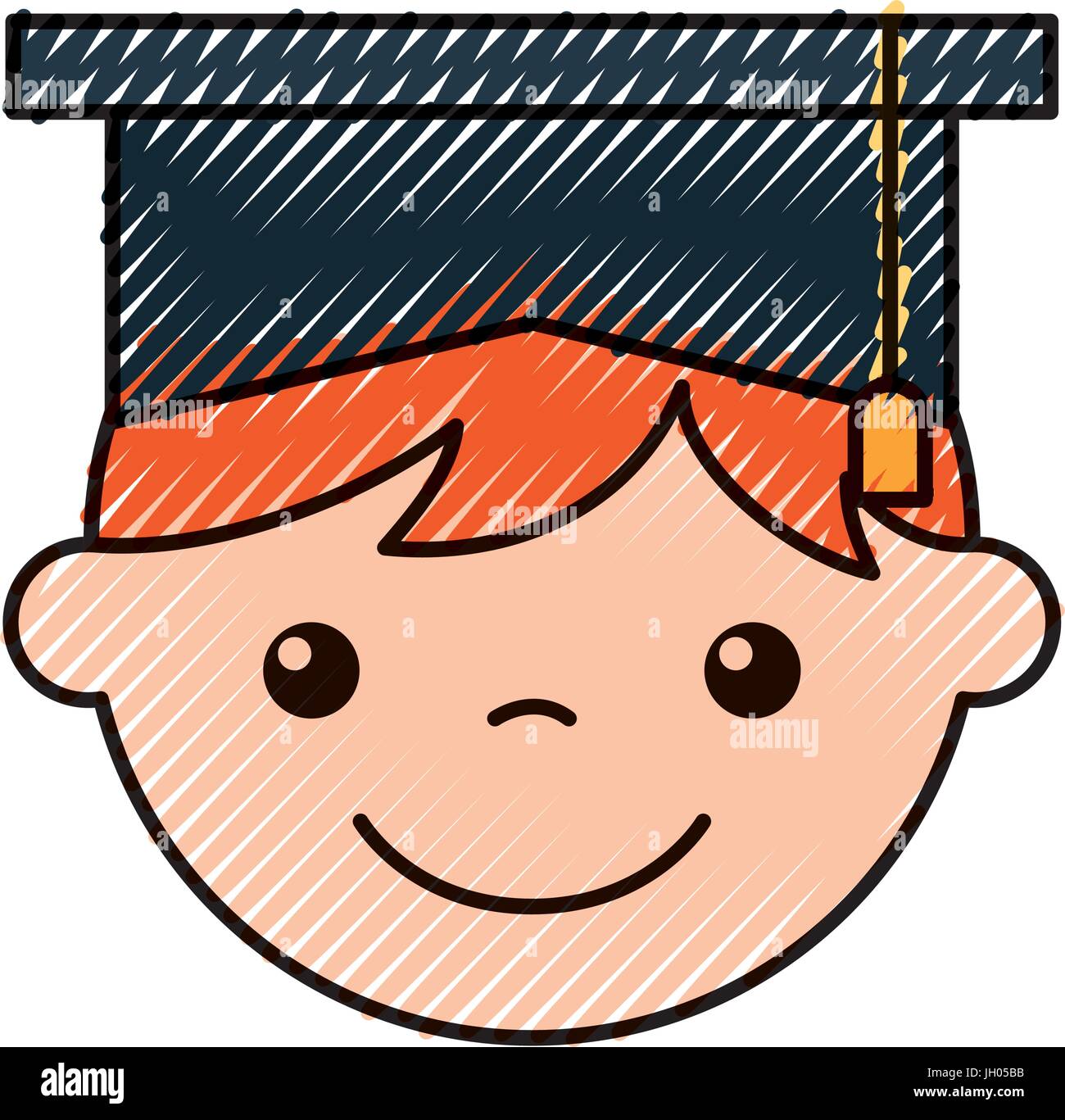 Cartoon boy graduate icon hi-res stock photography and images - Alamy
