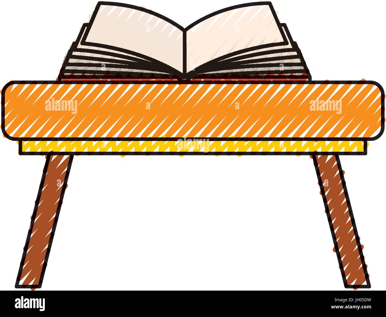 school table with book isolated icon Stock Vector Image & Art - Alamy