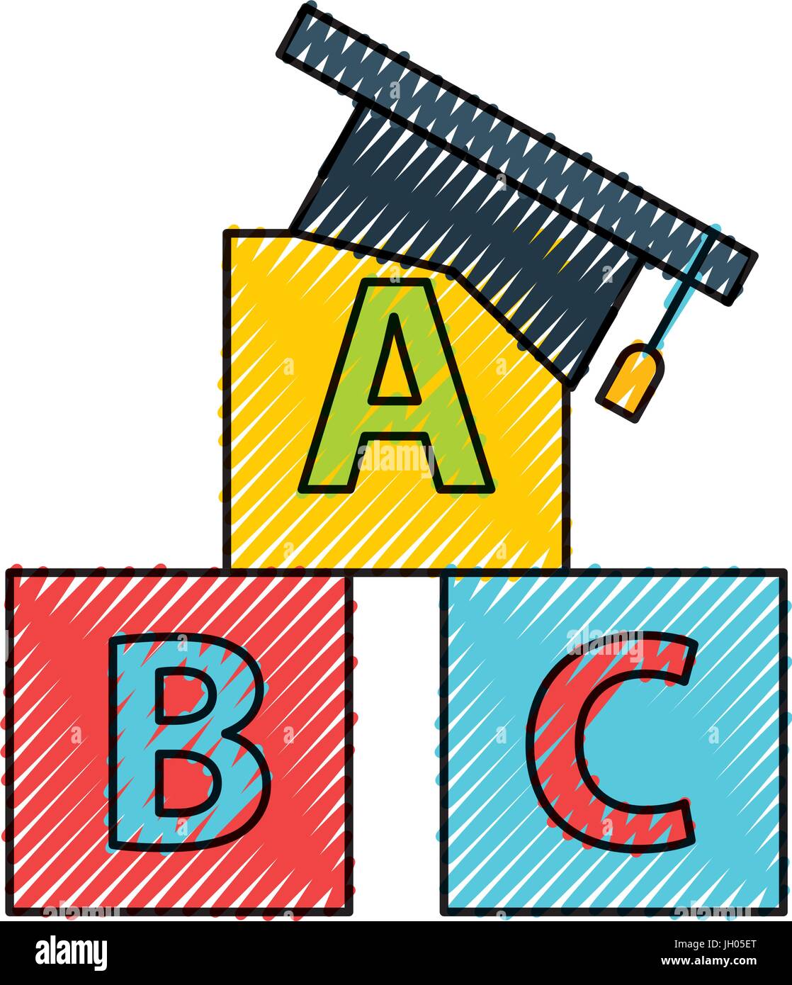 hat graduation with alphabet blocks Stock Vector Image & Art - Alamy