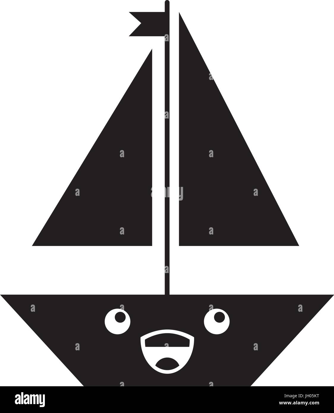 sail boat kawaii character Stock Vector Image & Art - Alamy
