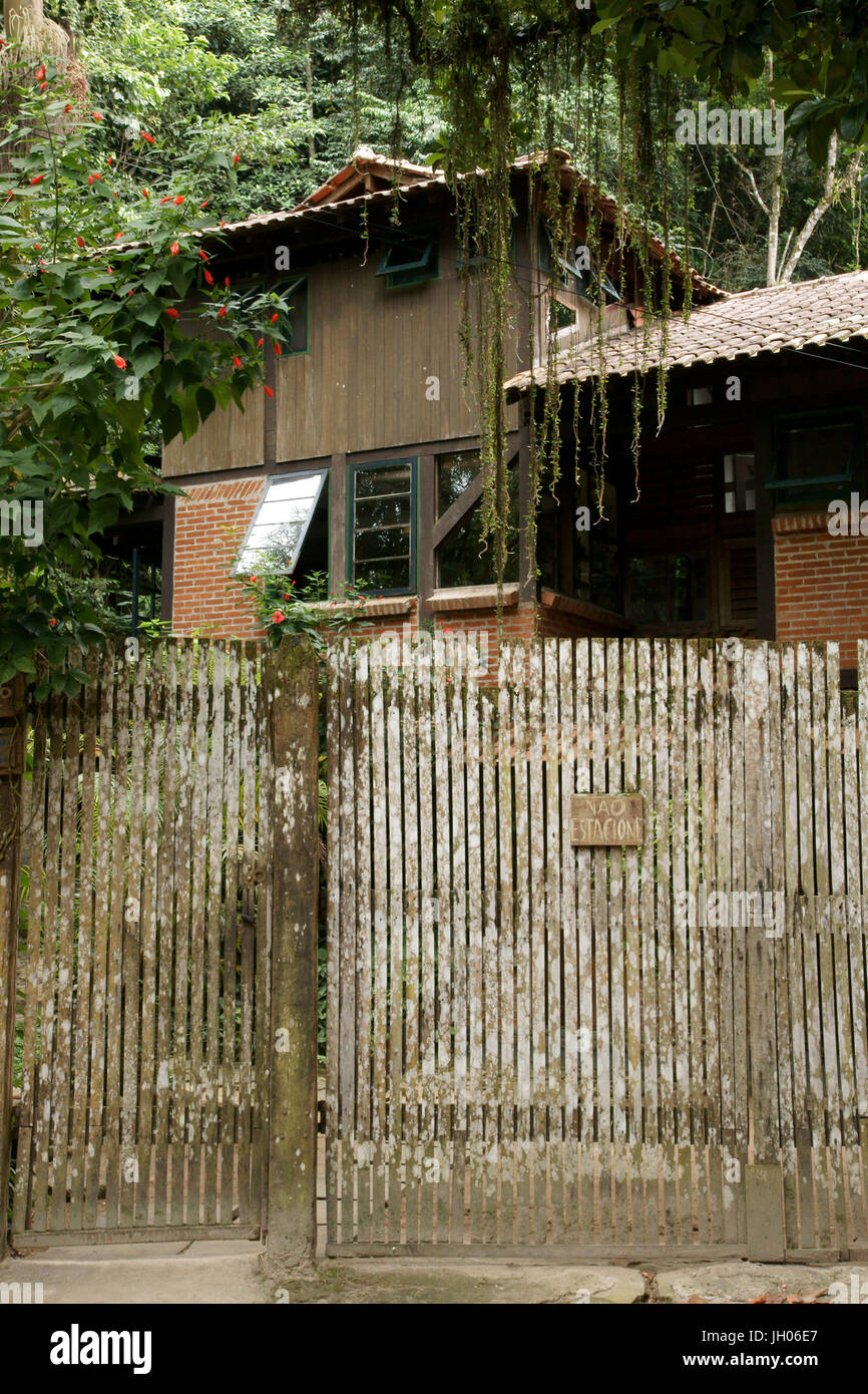 House, Gate of Wood, North coast, Camburi, São Paulo, Brazil Stock ...
