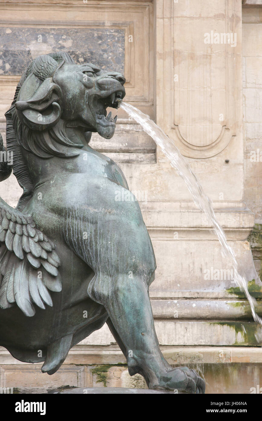 Sculpture, Fountain, Place Saint-Michel, 6ème arrondissement, (75006 ...