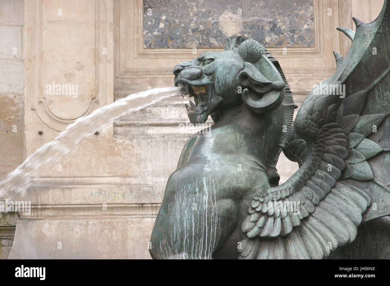 Sculpture, Fountain, Place Saint-Michel, 6ème arrondissement, (75006 ...