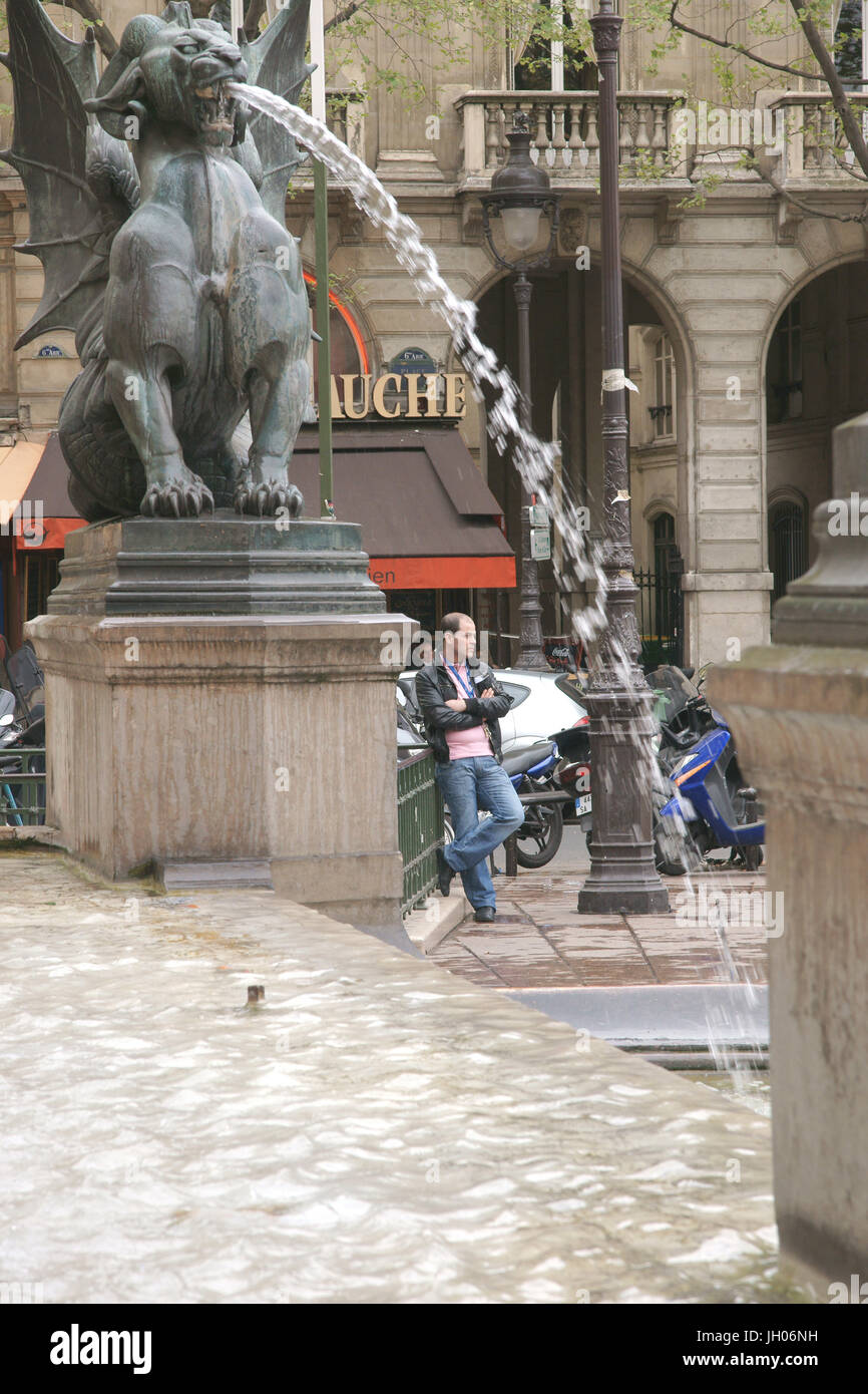 Sculpture, Fountain, Place Saint-Michel, 6ème arrondissement, (75006 ...