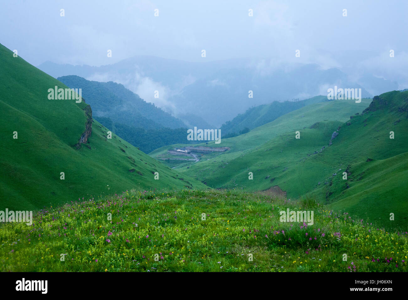 Mountain range landscape Stock Photo - Alamy