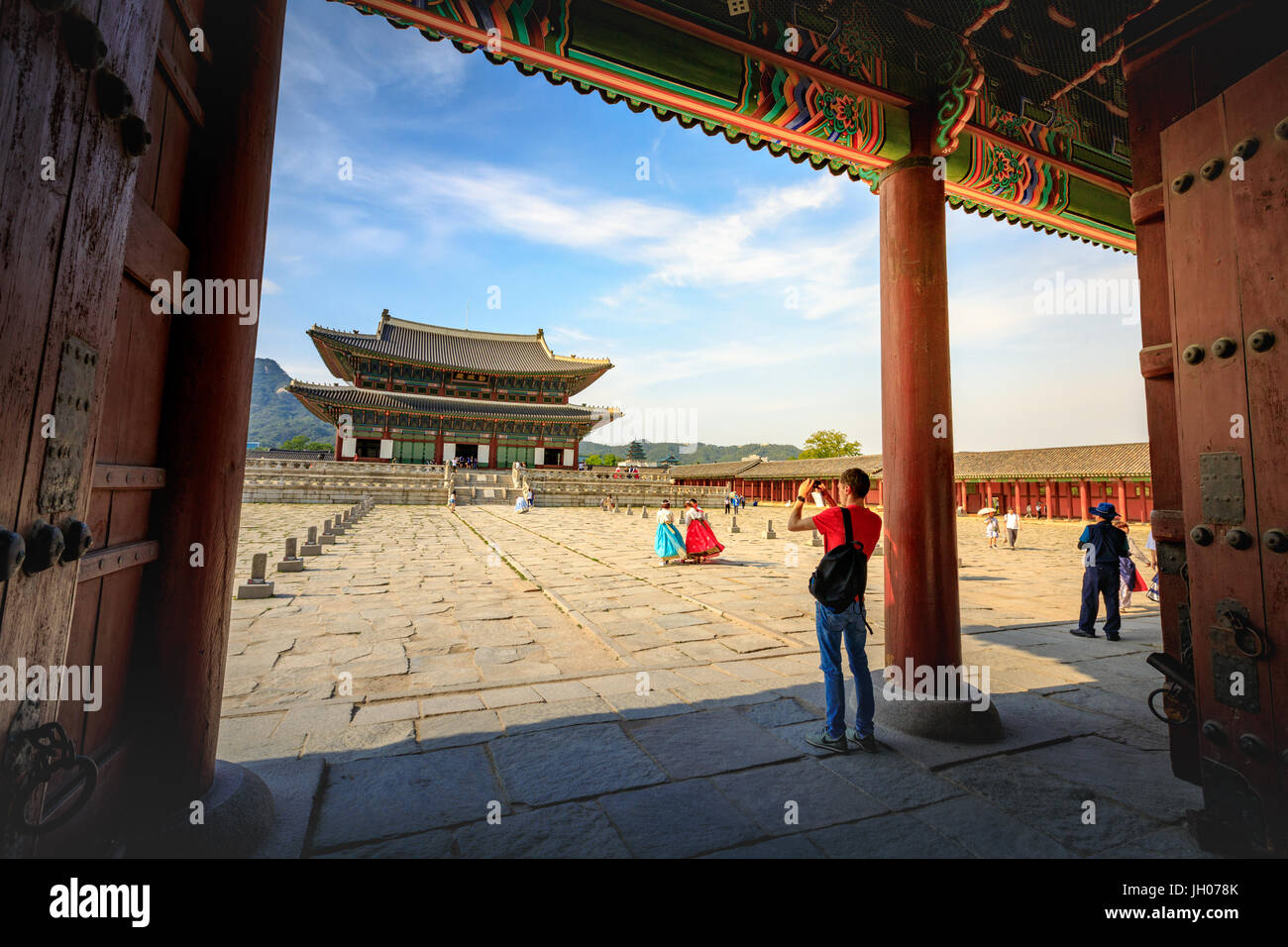 Geunjeongjeon, the Throne Hall at the Gyeongbokgung Palace, the main ...