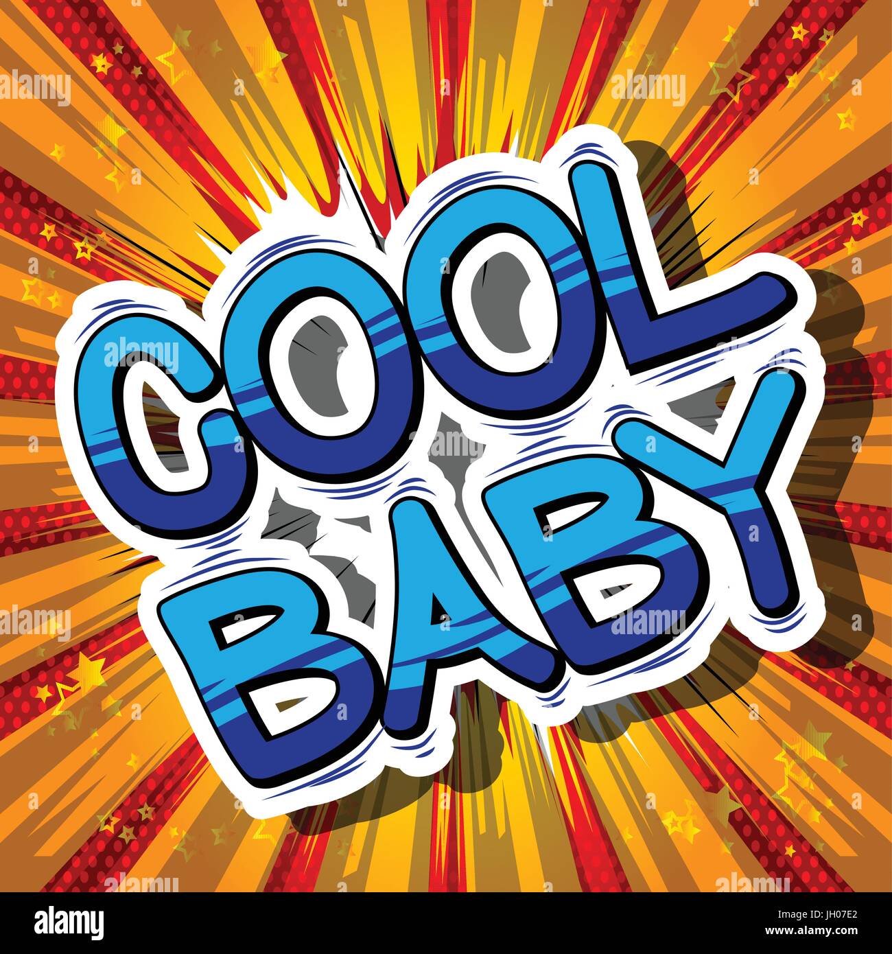 Cool Baby - Comic book style phrase on abstract background Stock Vector ...