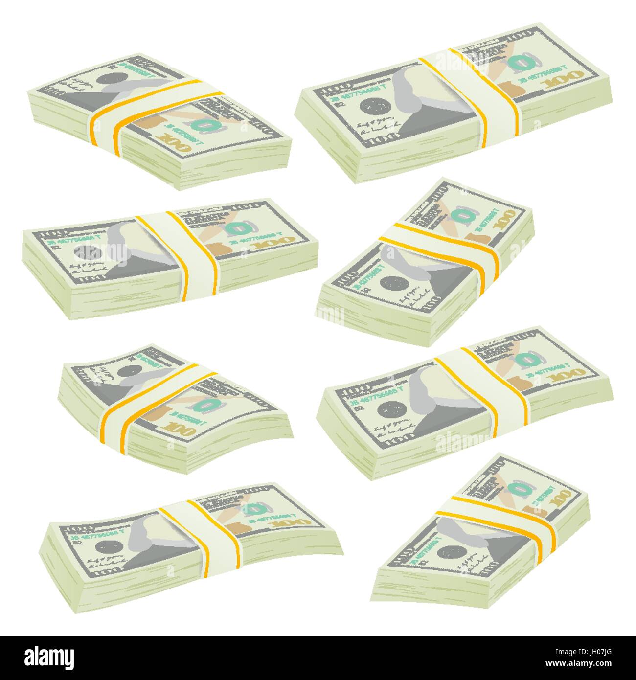 Dollar Stacks Vector. Money Banknotes. Cash Symbol. Money Bill Isolated ...