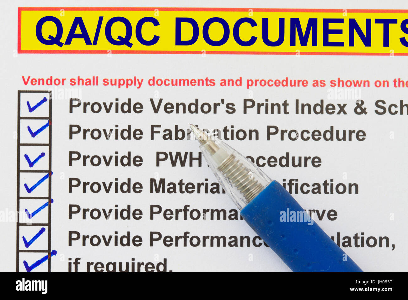 Quality assurance quality control checklist- many uses in the oil and ...