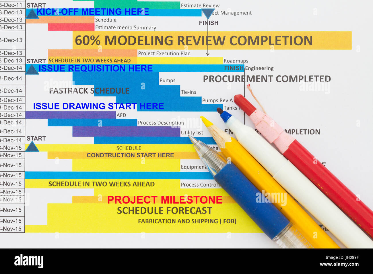 All about Schedule chart abstract with bar graph and colored pens Stock ...
