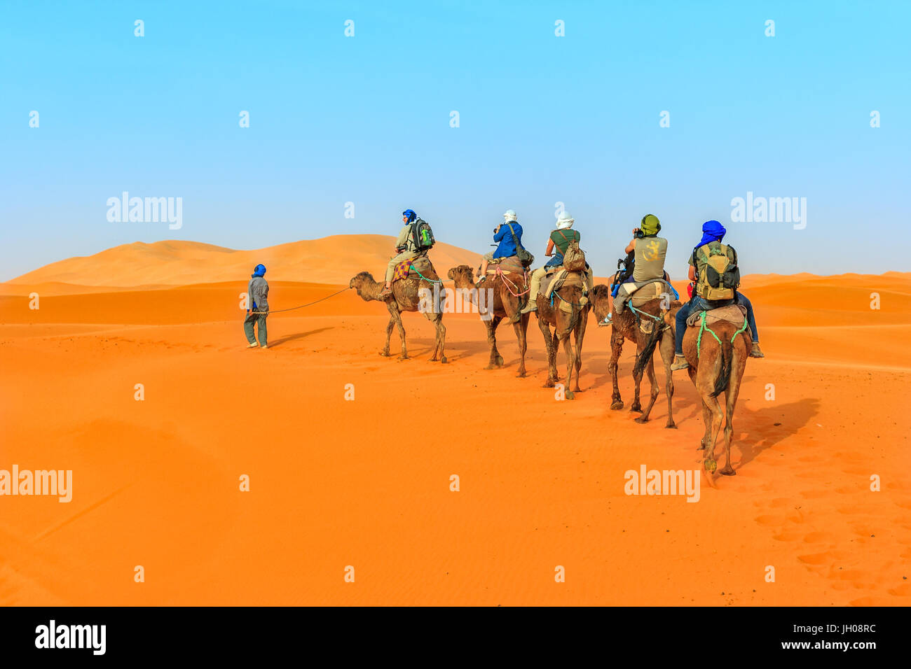 Caravan of tourists in the Sahara desert Stock Photo - Alamy