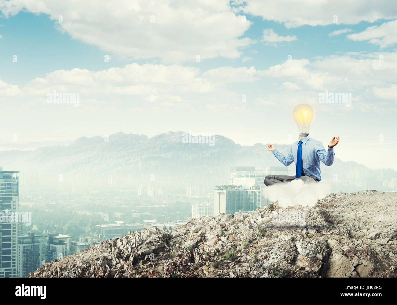 Businessman relaxing and waiting for inspiration Stock Photo - Alamy