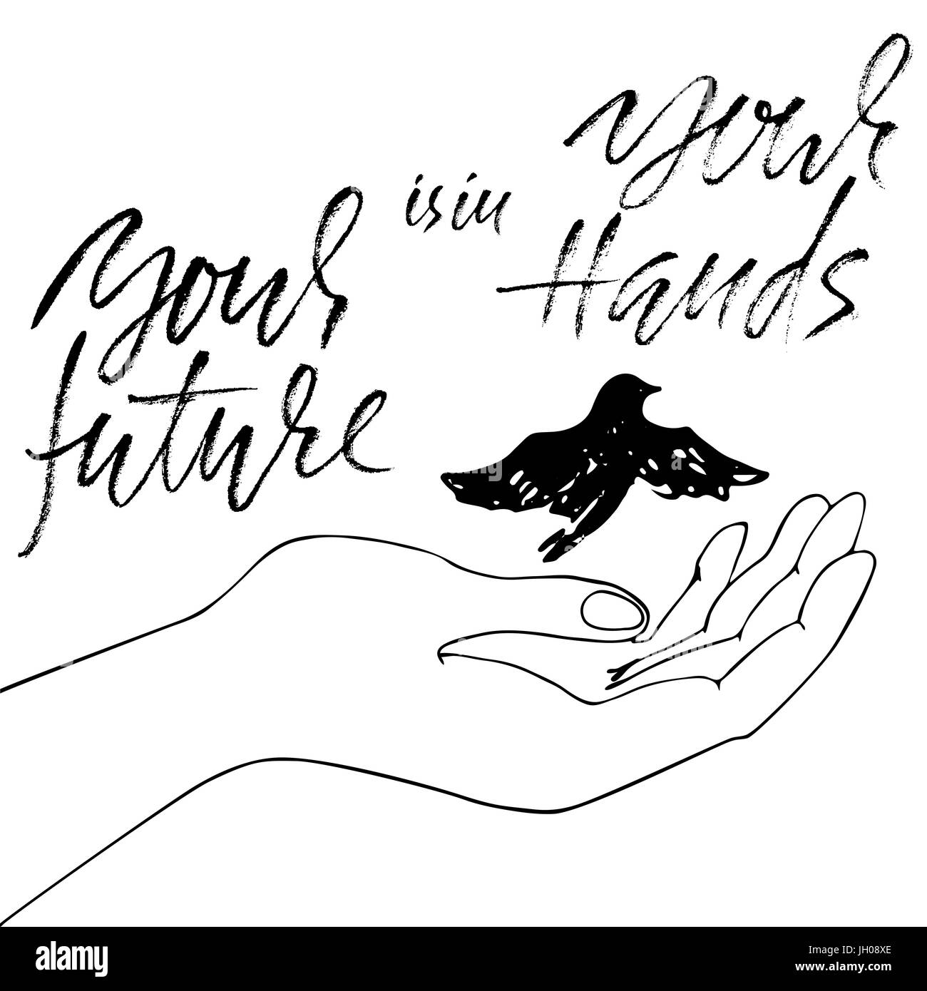 Hand drawn vector lettering. Motivation modern dry brush calligraphy ...