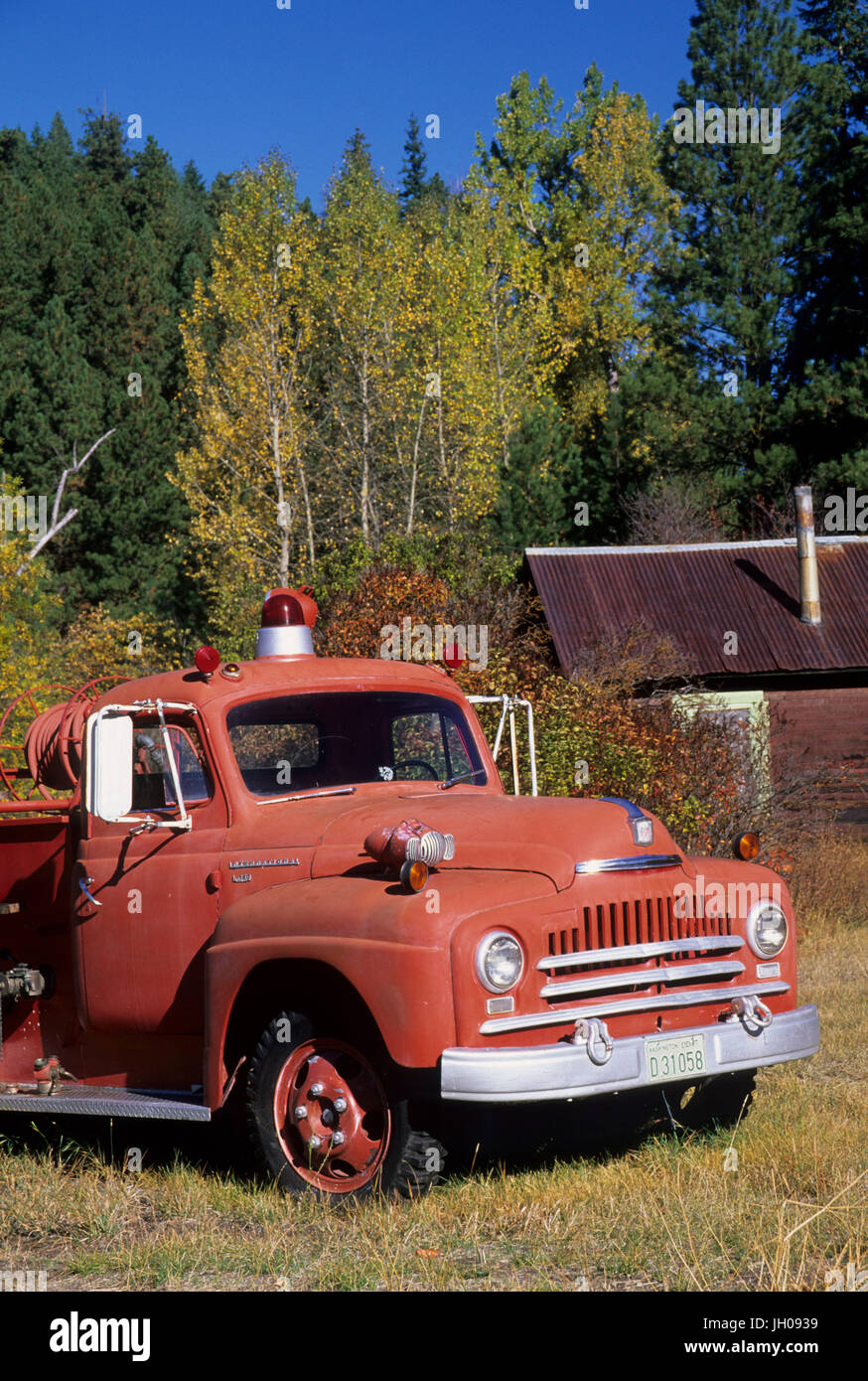 Antique fire engine, Liberty, Washington Stock Photo - Alamy