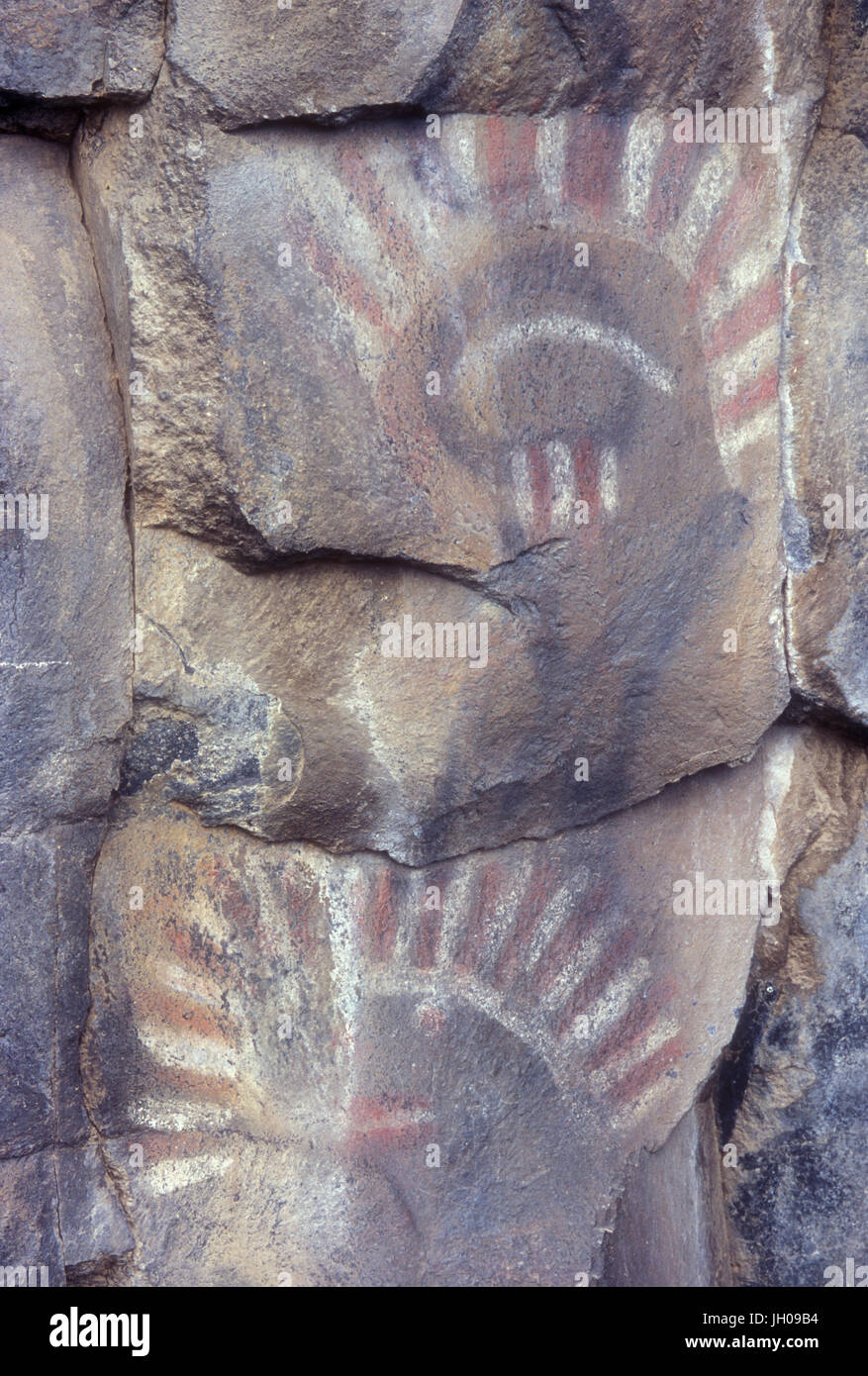 Pictograph, Indian Painted Rocks State Park, Washington Stock Photo - Alamy