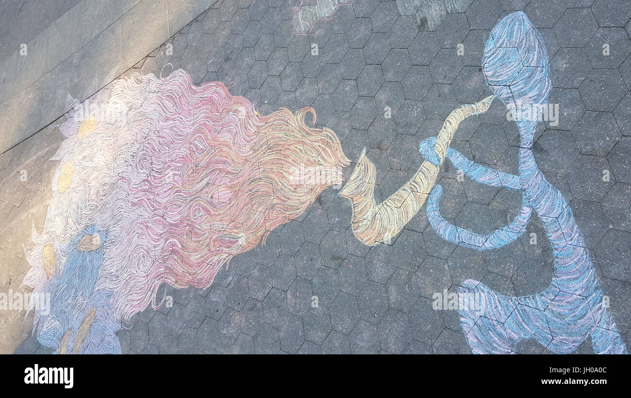 chalk park floor street art Stock Photo - Alamy