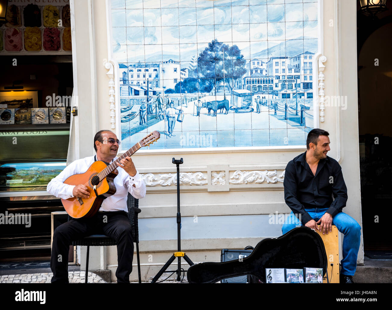 Red and Blue Post Boxes in Funchal on the island of Madeira Portugal ...