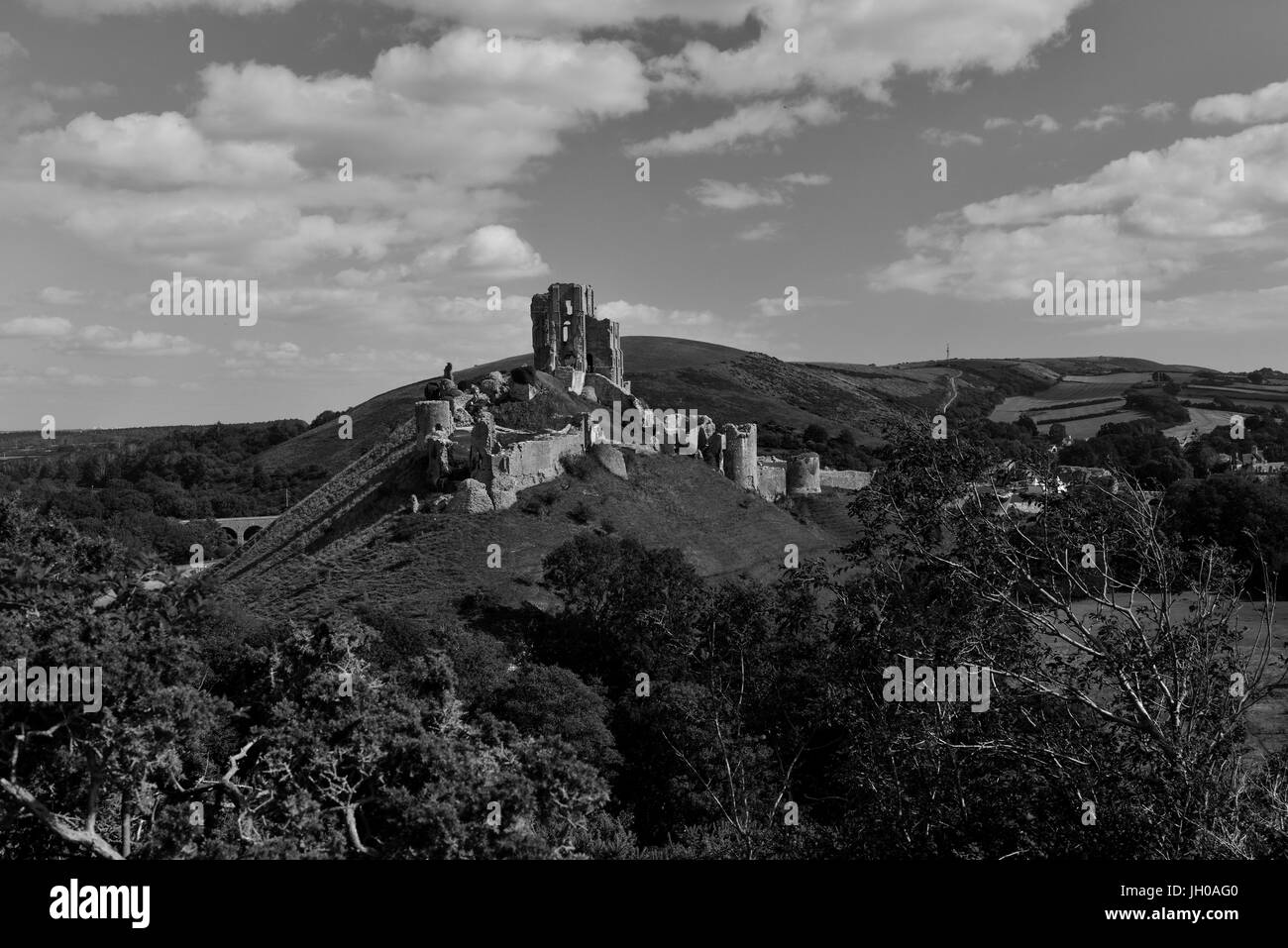 Corfe castle Dorset UK Stock Photo - Alamy