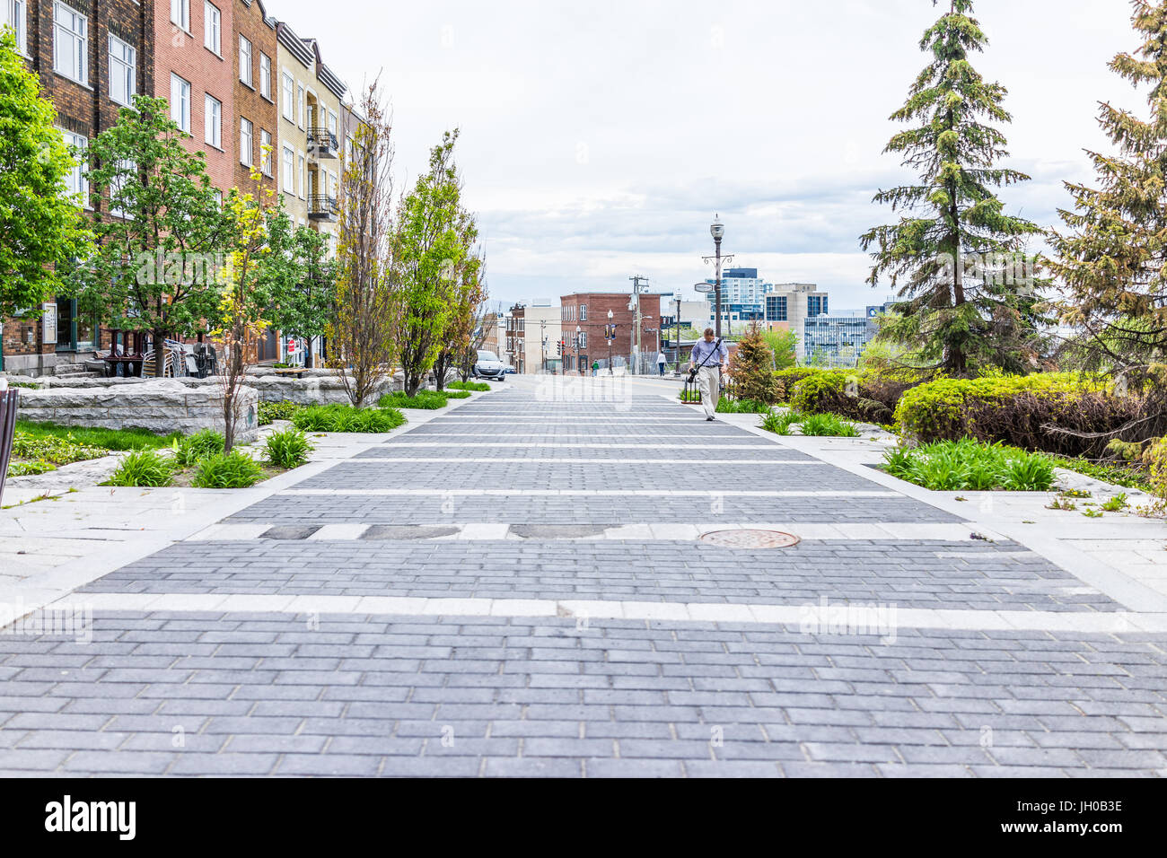 Empty City Street Sidewalk
