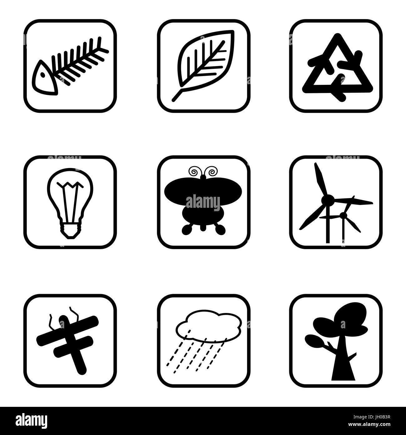 Ecology icons and Environment icons with White Background. Vector ...