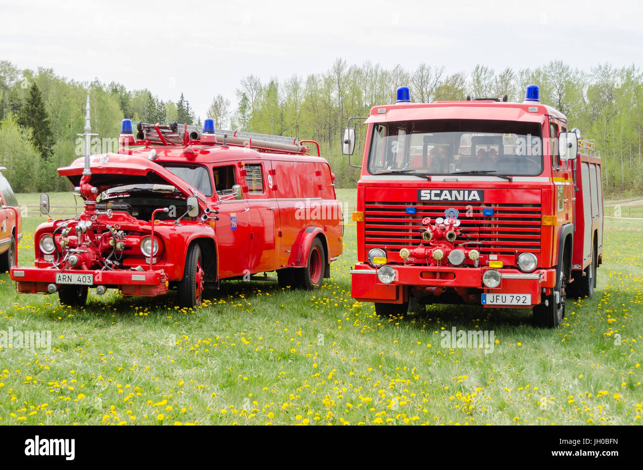 Two not so modern fire engines hi-res stock photography and images - Alamy
