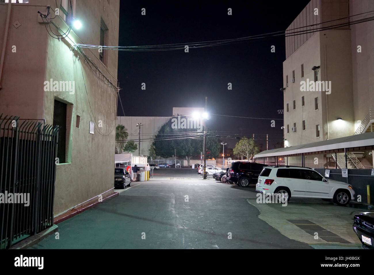 Los Angeles, California, USA: Dark alley on Hollywood Boulevard Stock ...