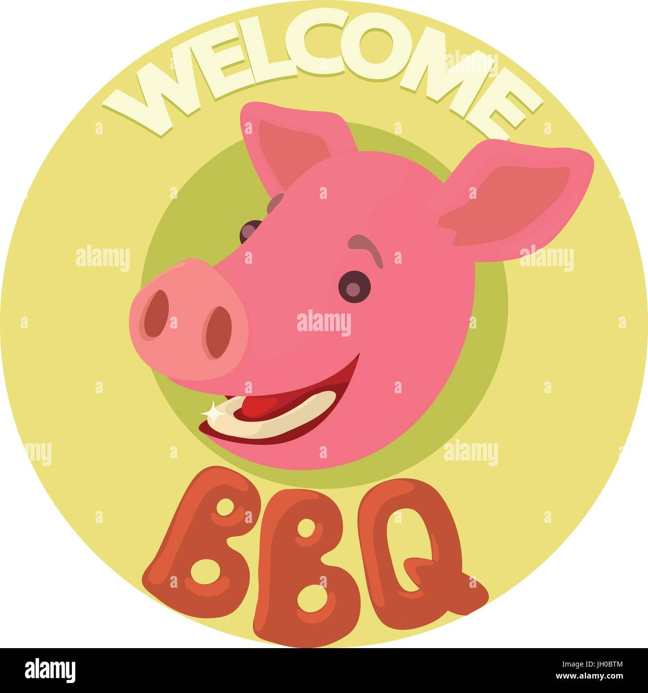 Welcome invitation to barbecue icon, cartoon style Stock Vector Image ...