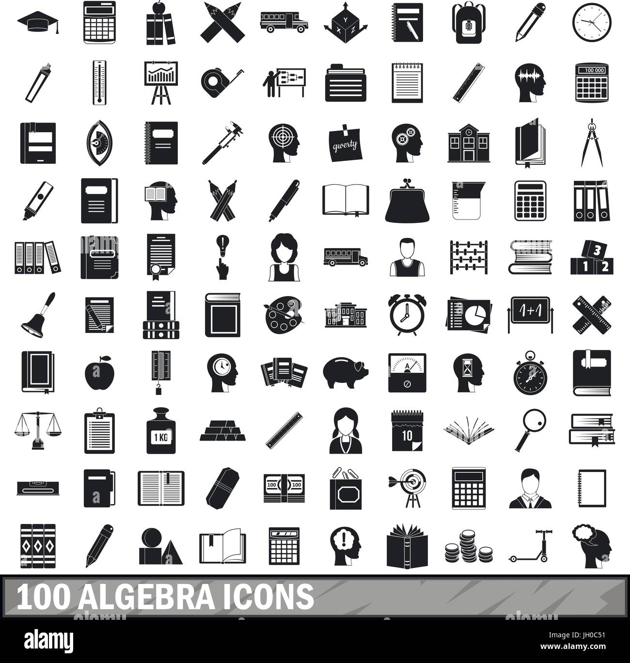 100 algebra icons set, simple style Stock Vector Image & Art - Alamy
