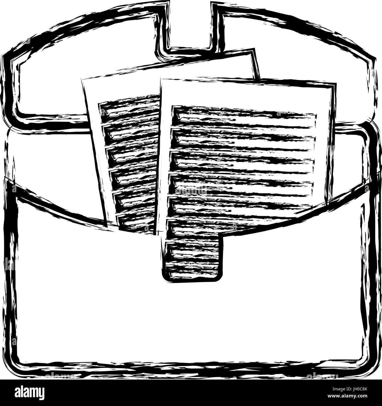 business suitcase with paperwork portfolio concept Stock Vector Image ...