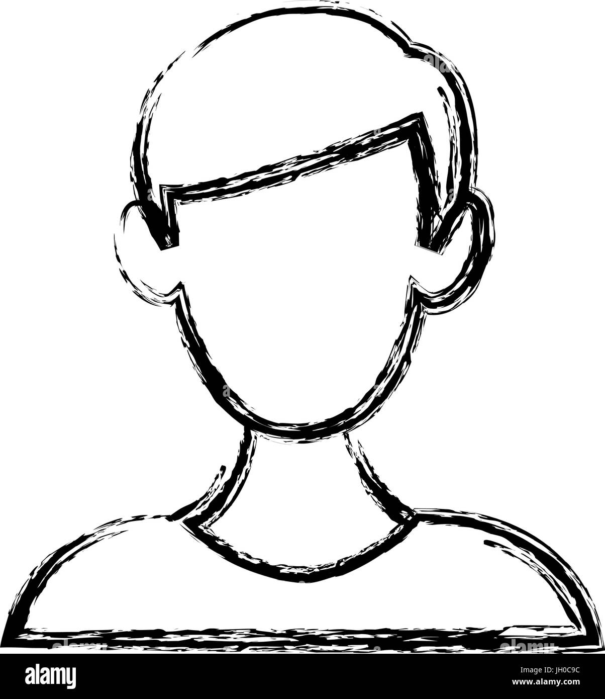 Front view human character portrait Black and White Stock Photos ...