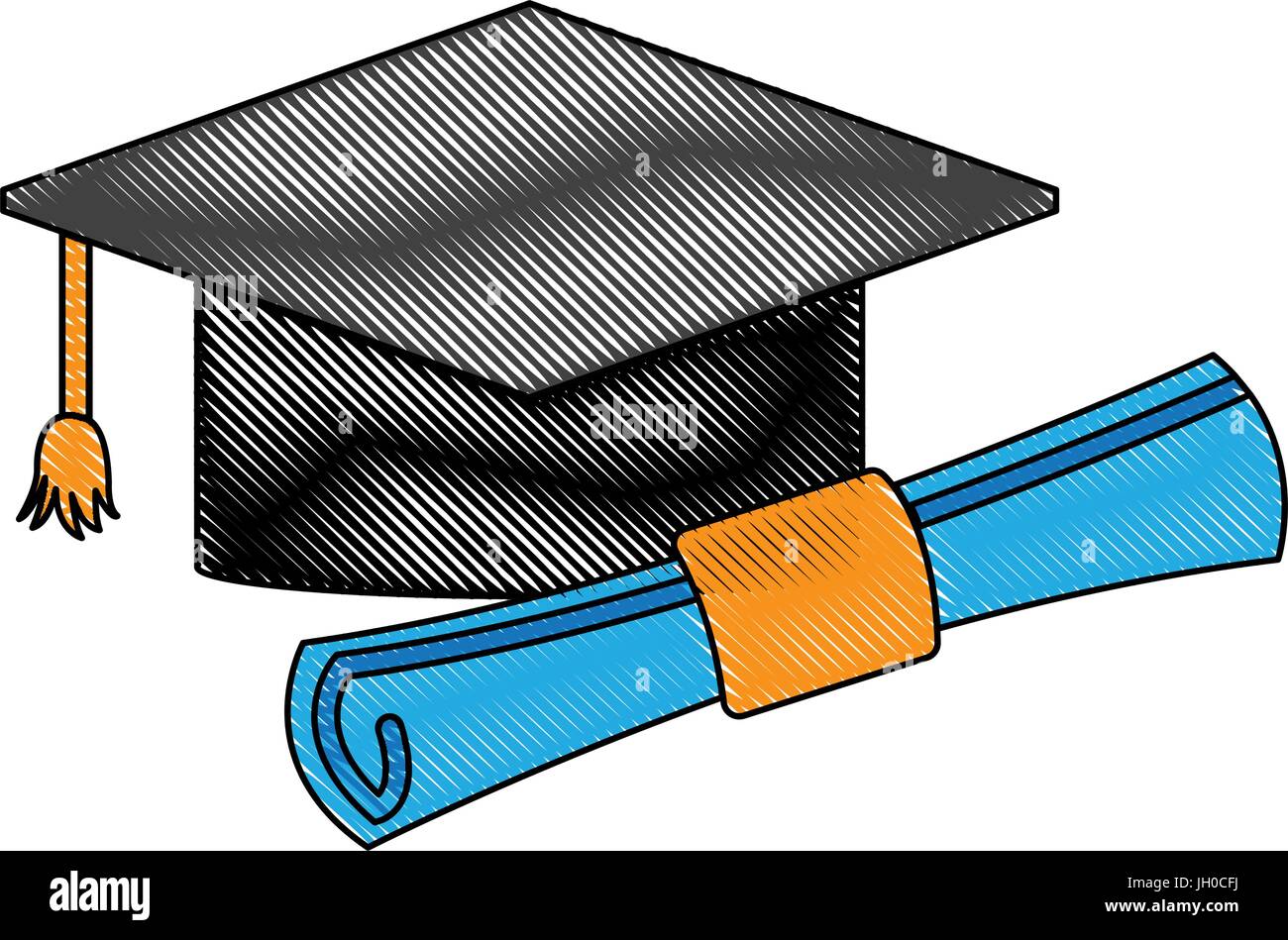 graduation hat and diploma success school icon Stock Vector Image & Art ...