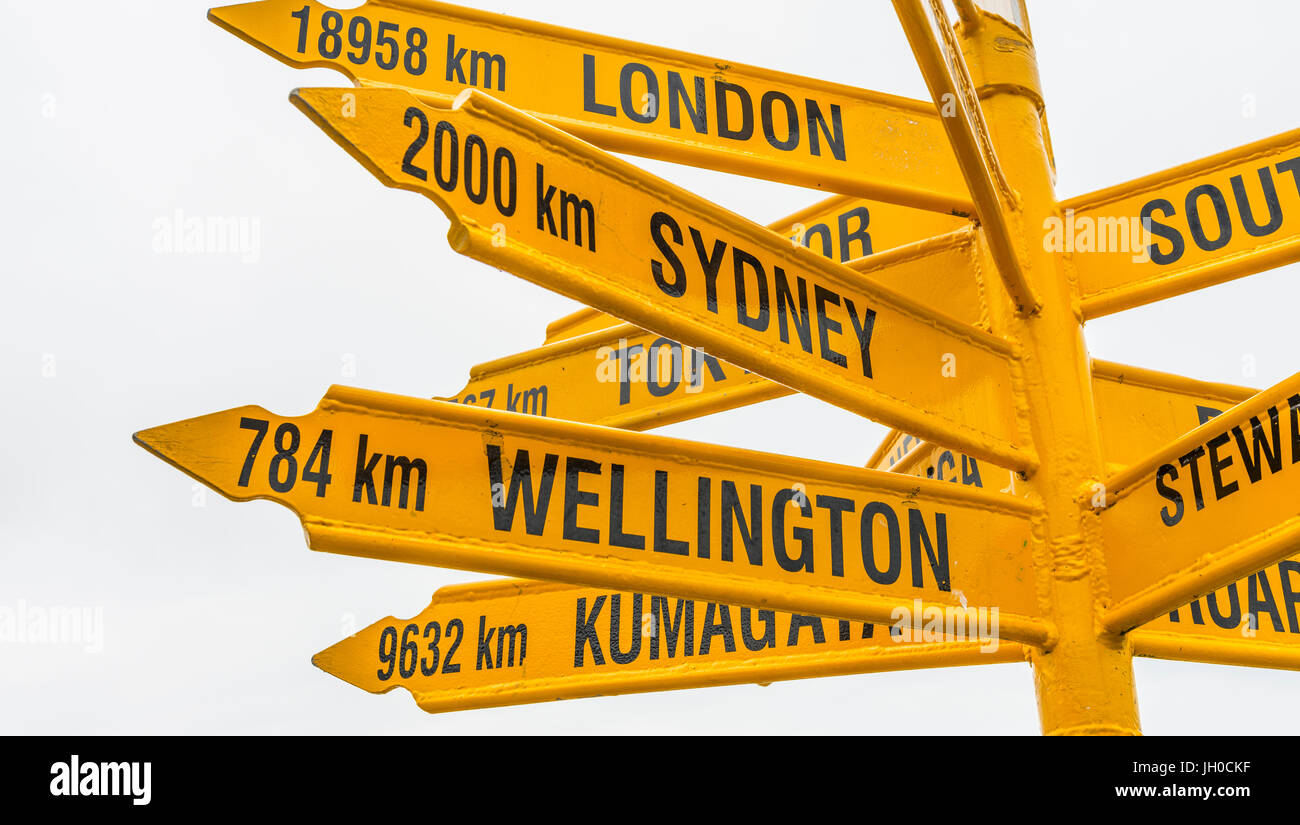 Distances to destinations hi-res stock photography and images - Alamy