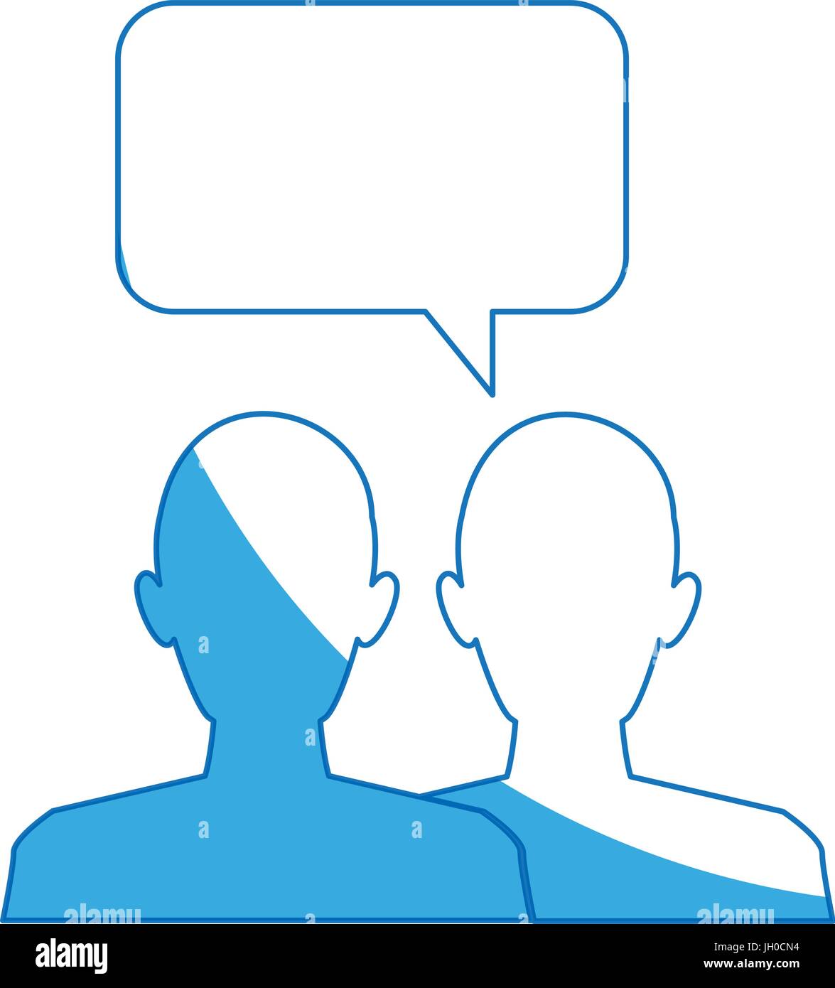 silhouette people speech bubble chat dialog Stock Vector Image & Art ...