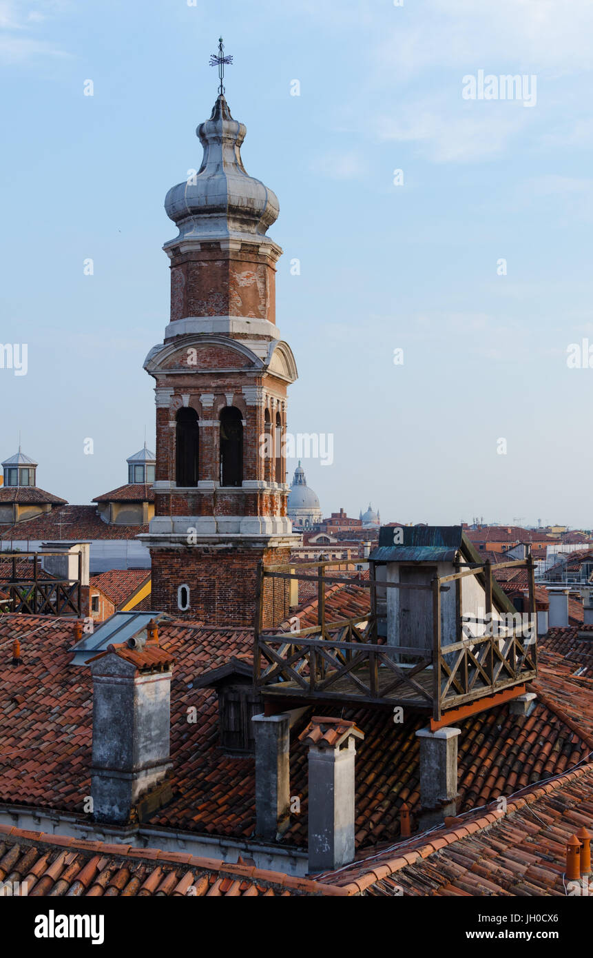 The San Bartolomeo church tower, as seen from the viewing platform on ...
