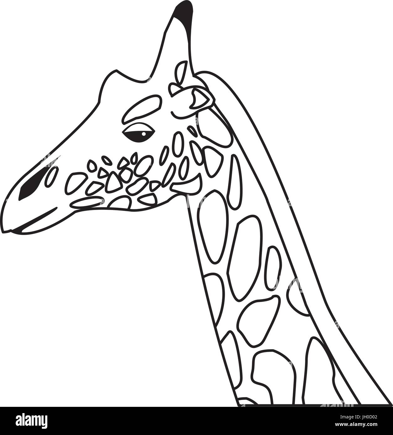 Portrait head neck giraffe Stock Vector Images - Alamy