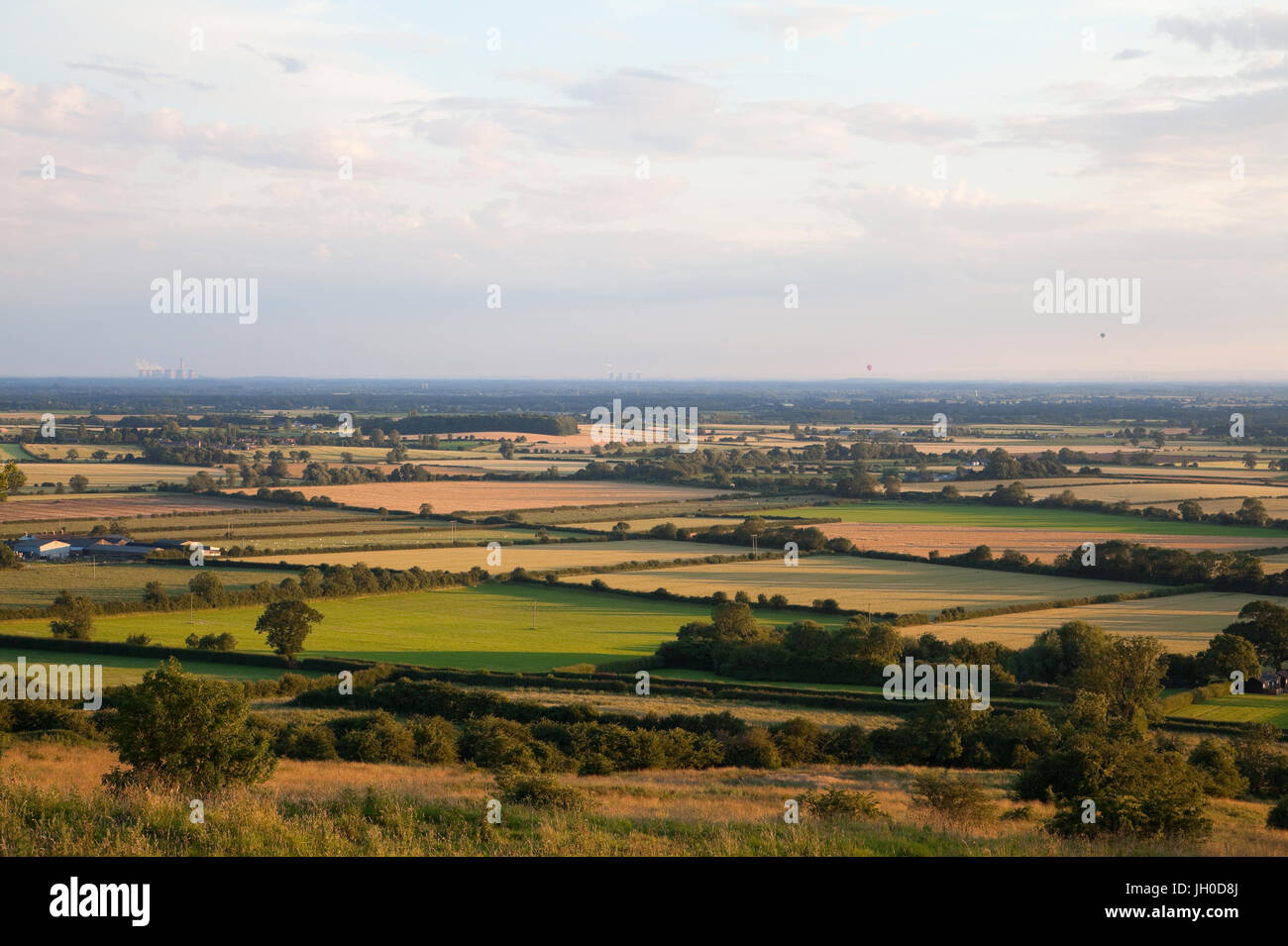 The view over the Vale of York from the edge of the Yorkshire Wolds ...