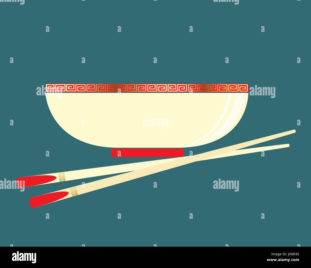 Chinese bowl with colors and chopsticks isolated Stock Vector Image ...