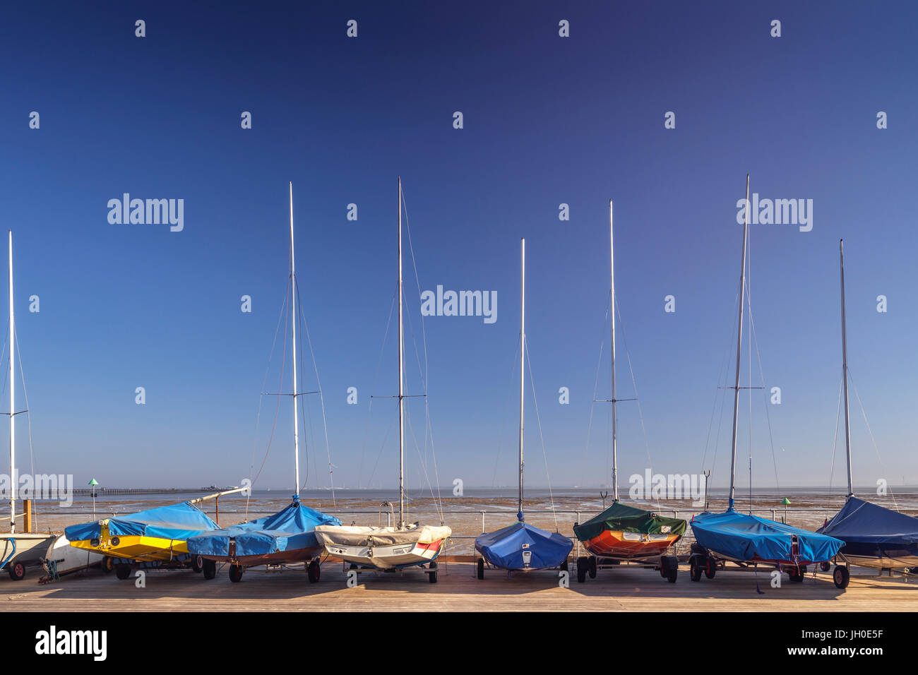 Sailing Yachts On Coastal Yard in Southend-on-Sea Stock Photo - Alamy