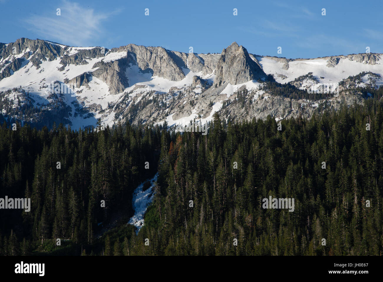 A view of the Mammoth Crest range and Twin Falls, a waterfall that ...