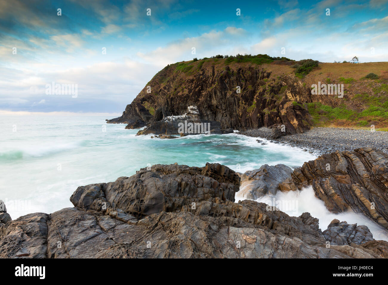 Soft morning light highlights a dreamy coastal scene on the eastern ...