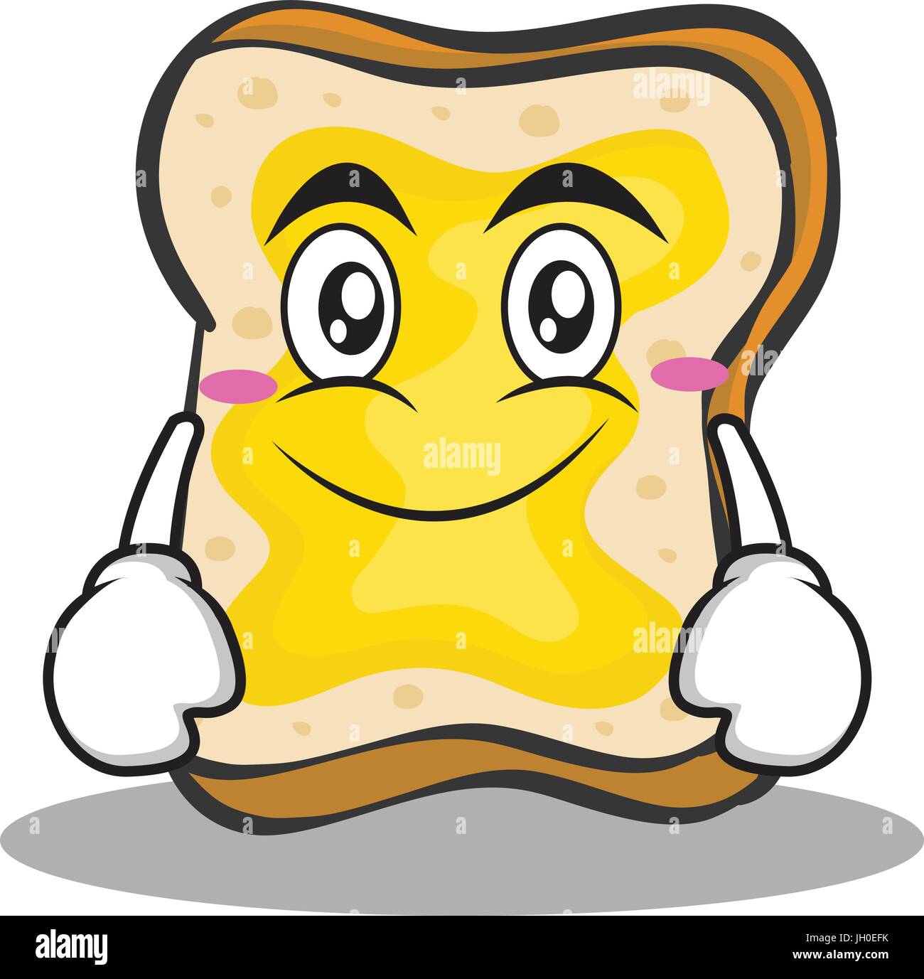 Smile face bread character cartoon Stock Vector Image & Art - Alamy