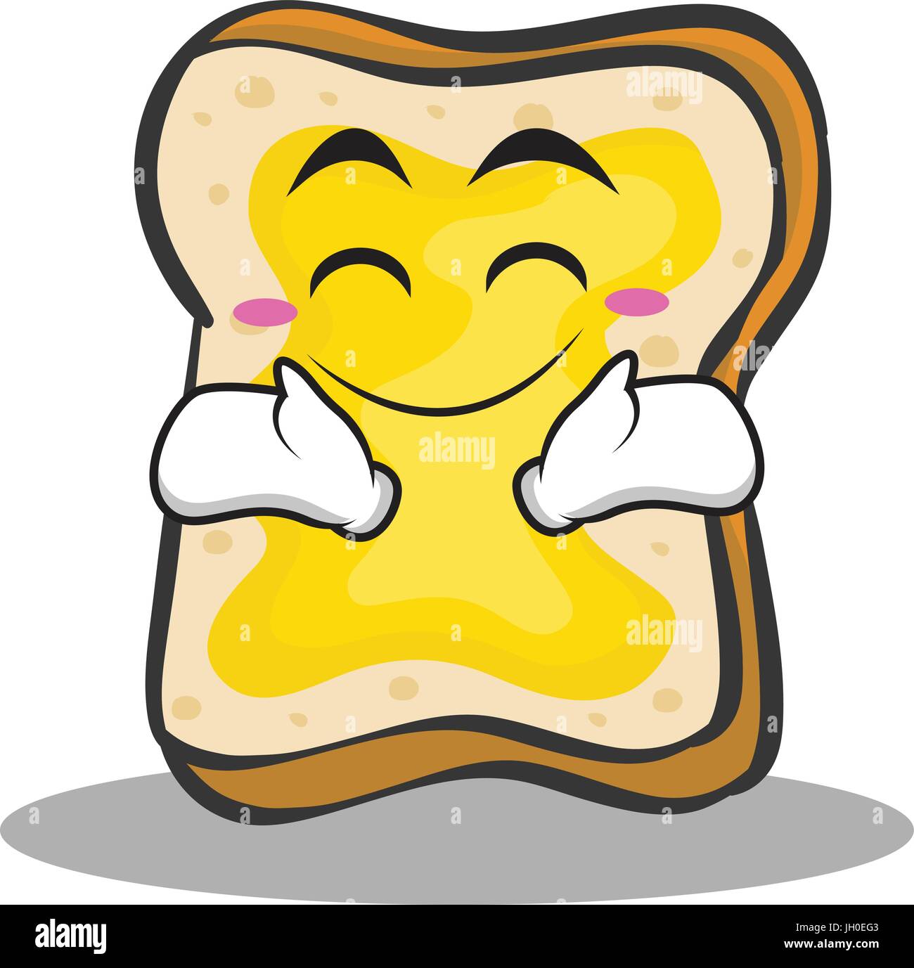 Happy face bread character cartoon Stock Vector Image & Art - Alamy