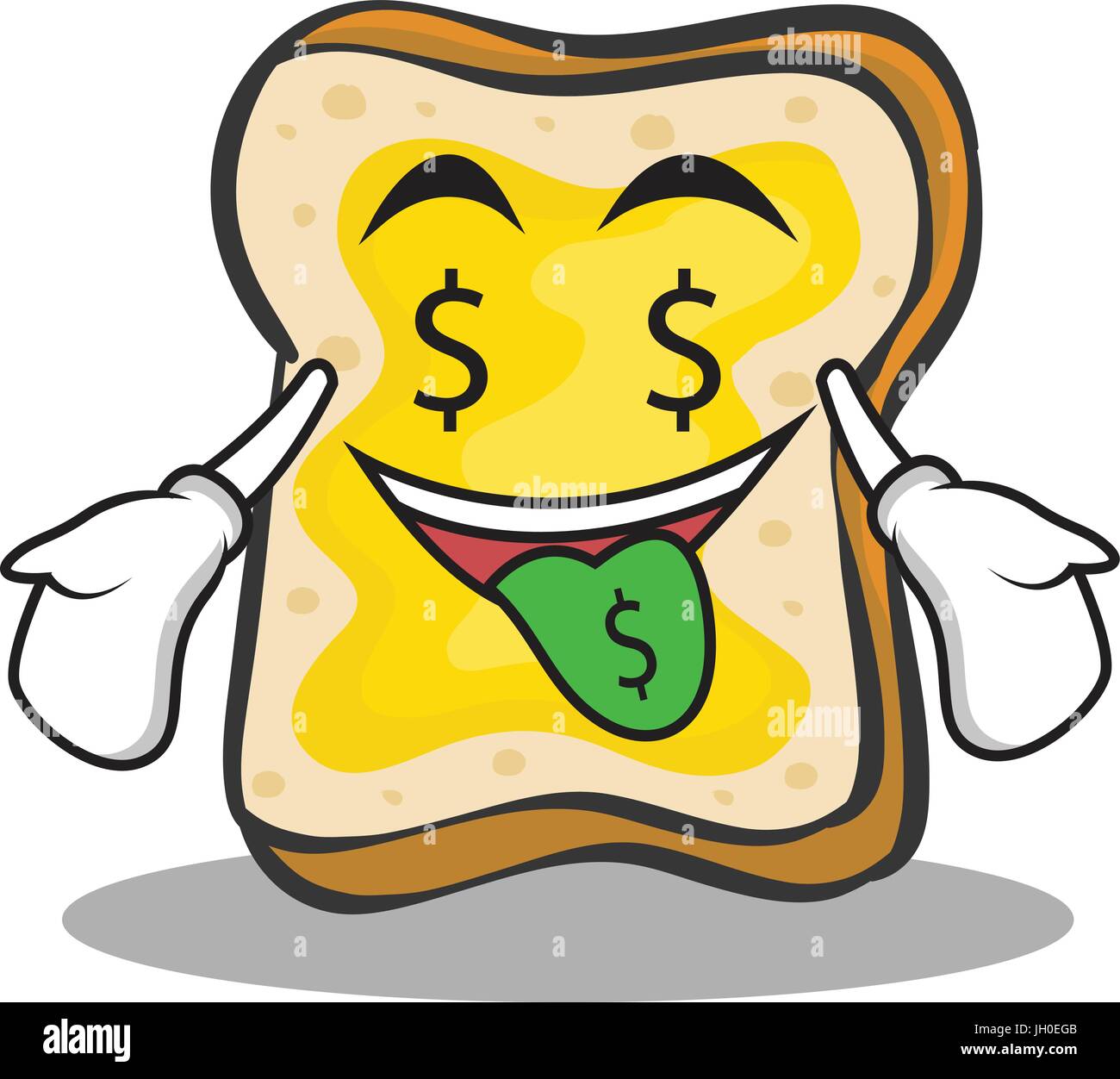 Money mouth face bread character cartoon Stock Vector Image & Art - Alamy