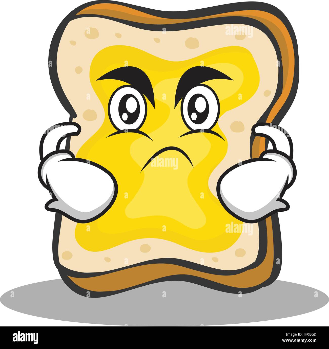 Angry face bread character cartoon Stock Vector Image & Art - Alamy