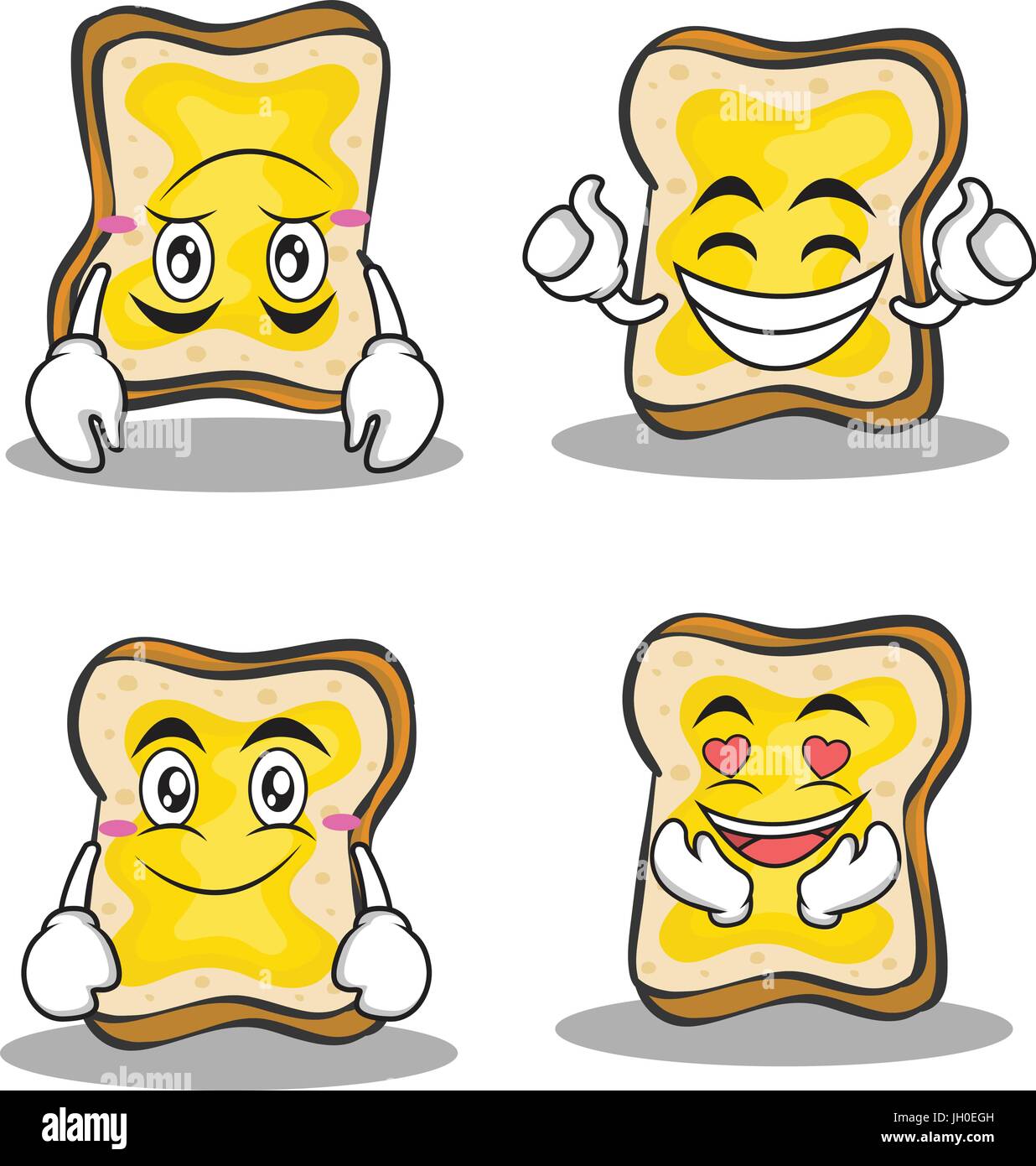 Collection set bread character cartoon Stock Vector Image & Art - Alamy