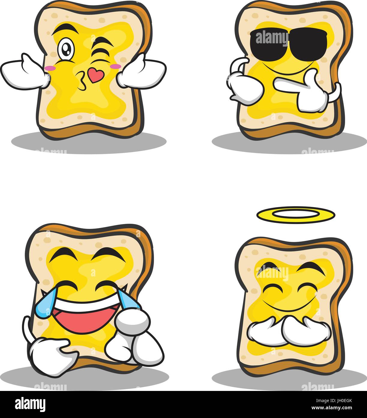 Collection bread character cartoon set Stock Vector Image & Art - Alamy