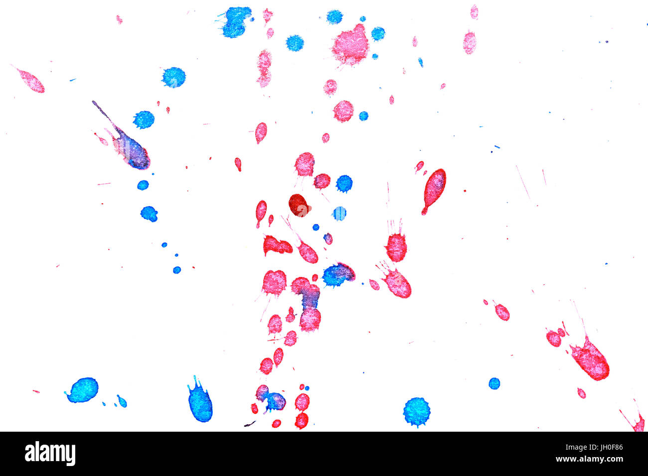 Abstract two-color red blue ink splash. Ink blots. Elements of design ...