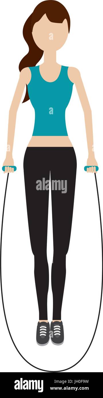 woman jumping to do exercise Stock Vector Image & Art - Alamy