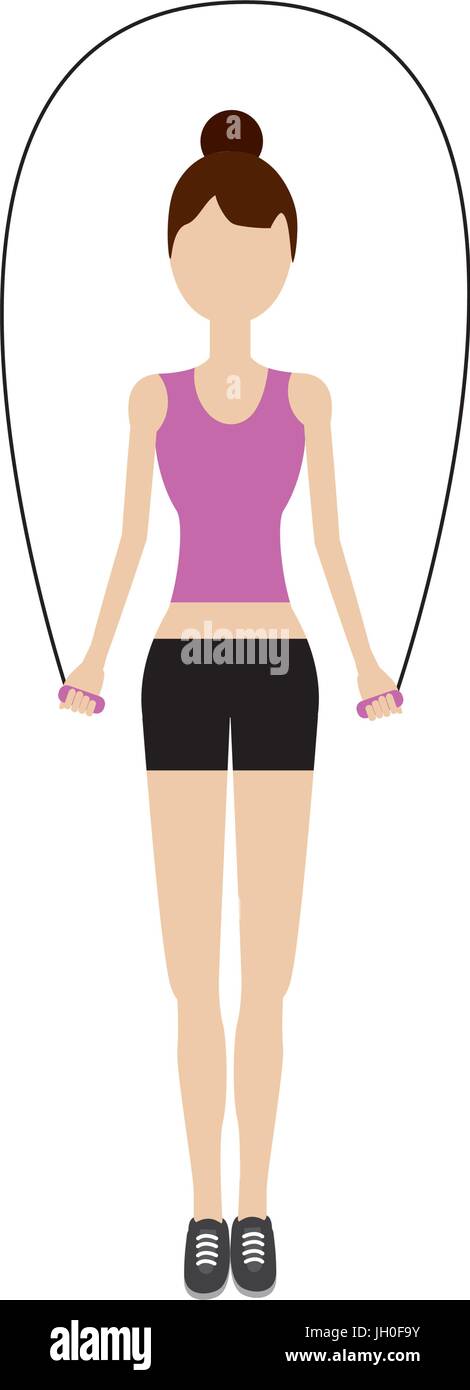 woman jumping to do exercise Stock Vector Image & Art - Alamy